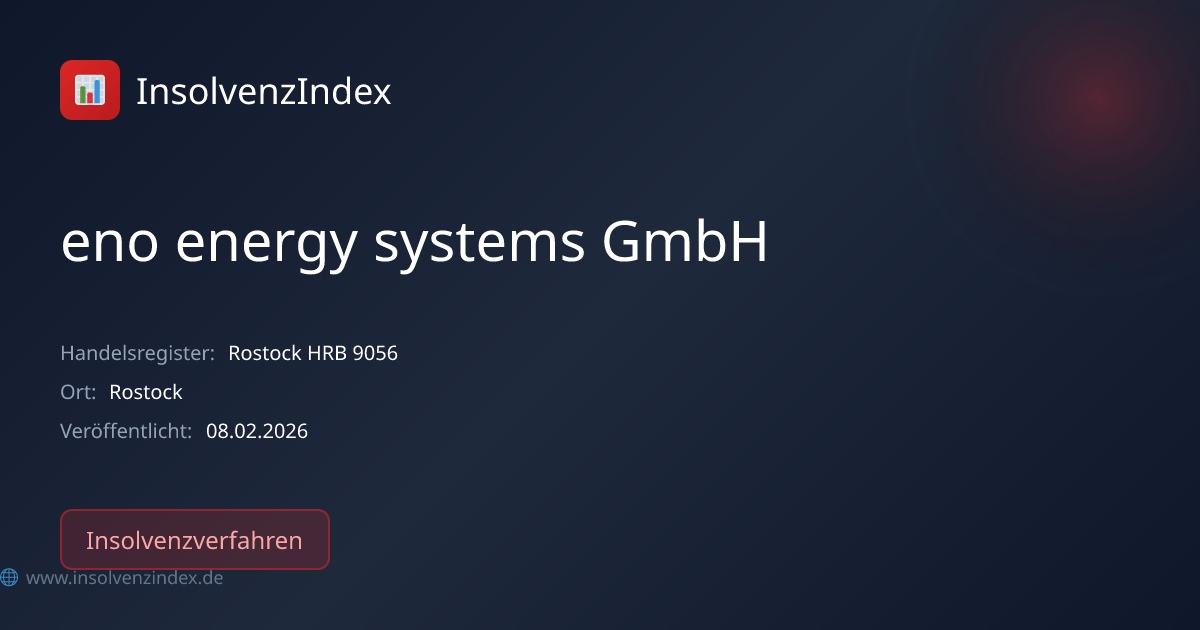 eno energy systems GmbH (Rostock HRB 9056) - Insolvenz Rostock ...