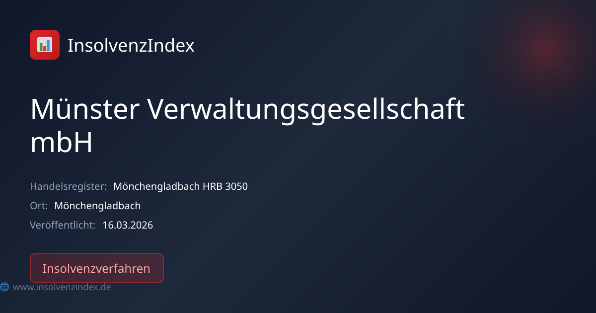 Münster Verwaltungsgesellschaft mbH (Mönchengladbach HRB 3050 ...