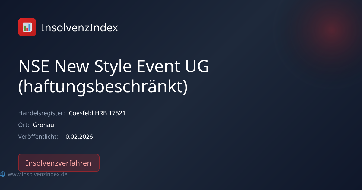 NSE New Style Event UG (haftungsbeschränkt) (Coesfeld HRB 17521 ...