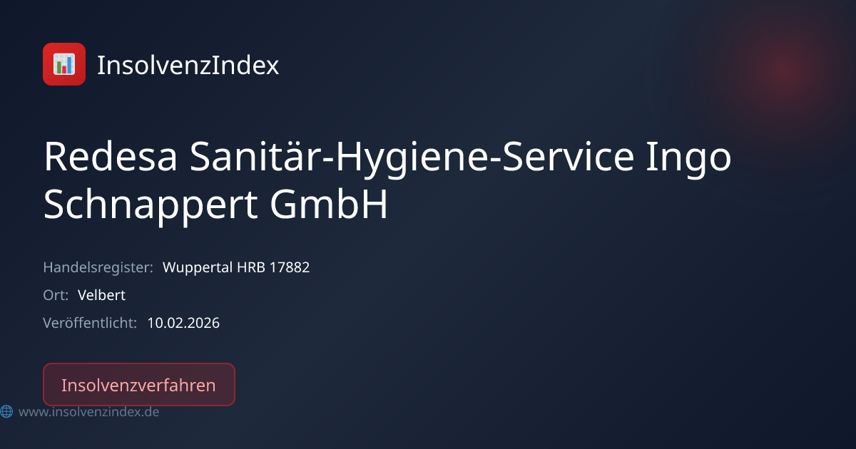 Redesa Sanitär-Hygiene-Service Ingo Schnappert GmbH (Wuppertal HRB ...