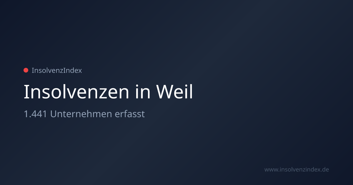 Insolvenzen Weil - Aktuelle Insolvenzverfahren | InsolvenzIndex